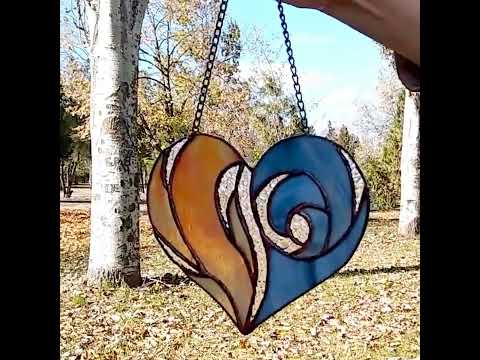 Stained glass ice & flame heart – Play The Glass